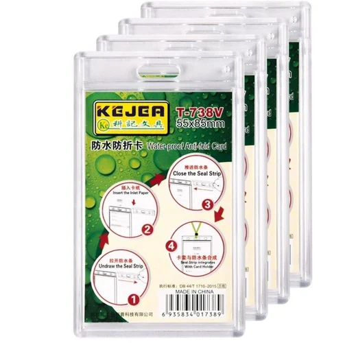 Anti-fold fully transparent hard plastic ID Card Cover / Card Holder ...