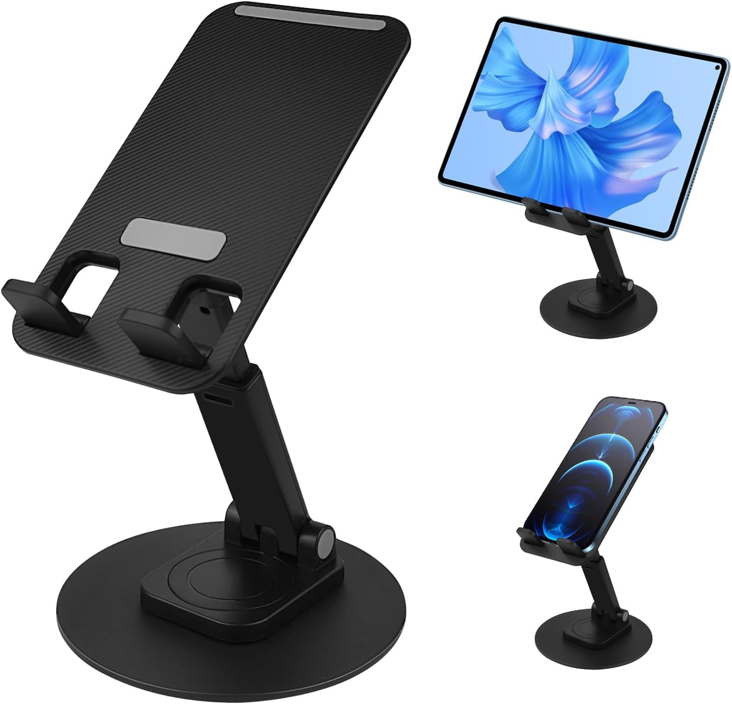 DOLPHY Adjustable & Foldable Phone/Tablet Holder | 360 Degree Metal Mobile Stand for Bed, Office ...