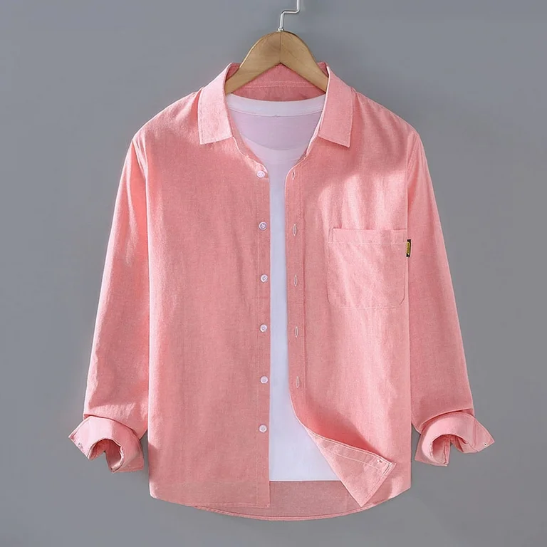Men's Solid Colour Color Shirt (Lite pink) || 8432