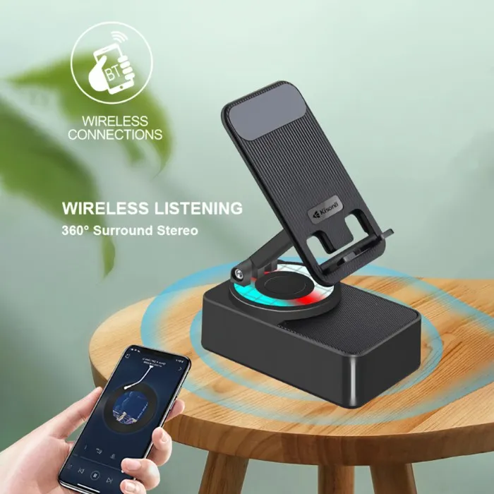 KISONLI M-1 Wireless Folding Bracket RGB Bluetooth Speaker With 360 ...