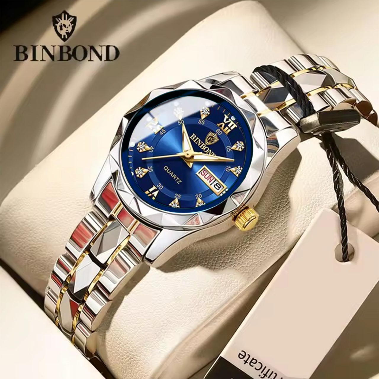 BINBOND Top Brand Luxury Fashion Business Womens Watches 30M Week Date Clock Sport Quartz Womens ...