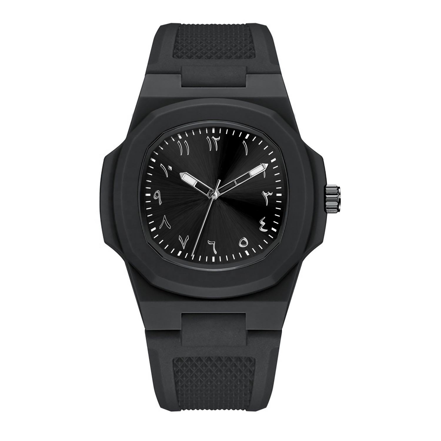 Custom Logo Arabic Dial Square Quartz Wristwatch – Luminous, Waterproof ...