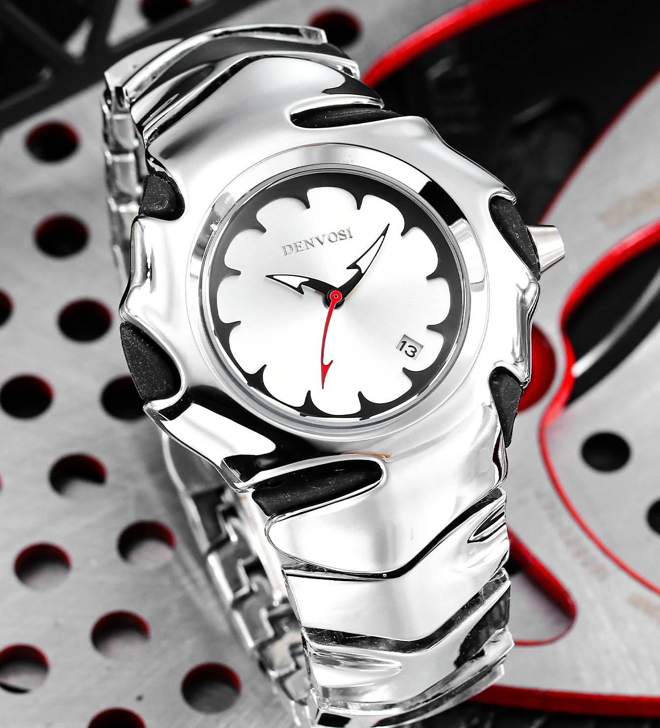 DENVOSI Premium Metal Watch – Bold Design (Silver Dial) || 11179