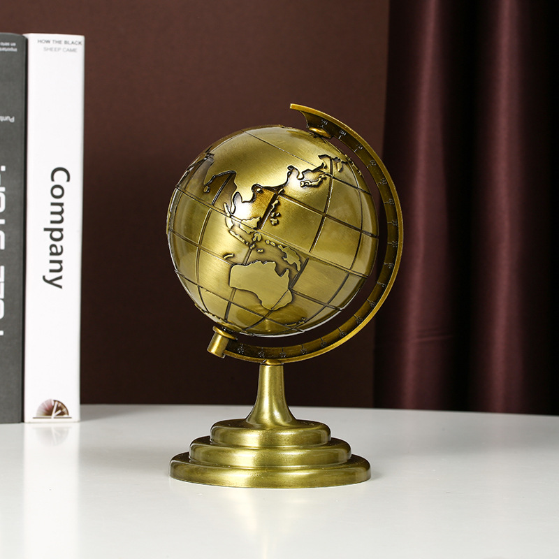 World Map 3D Rotating Glove Decoration Gift- Golden || 5109
