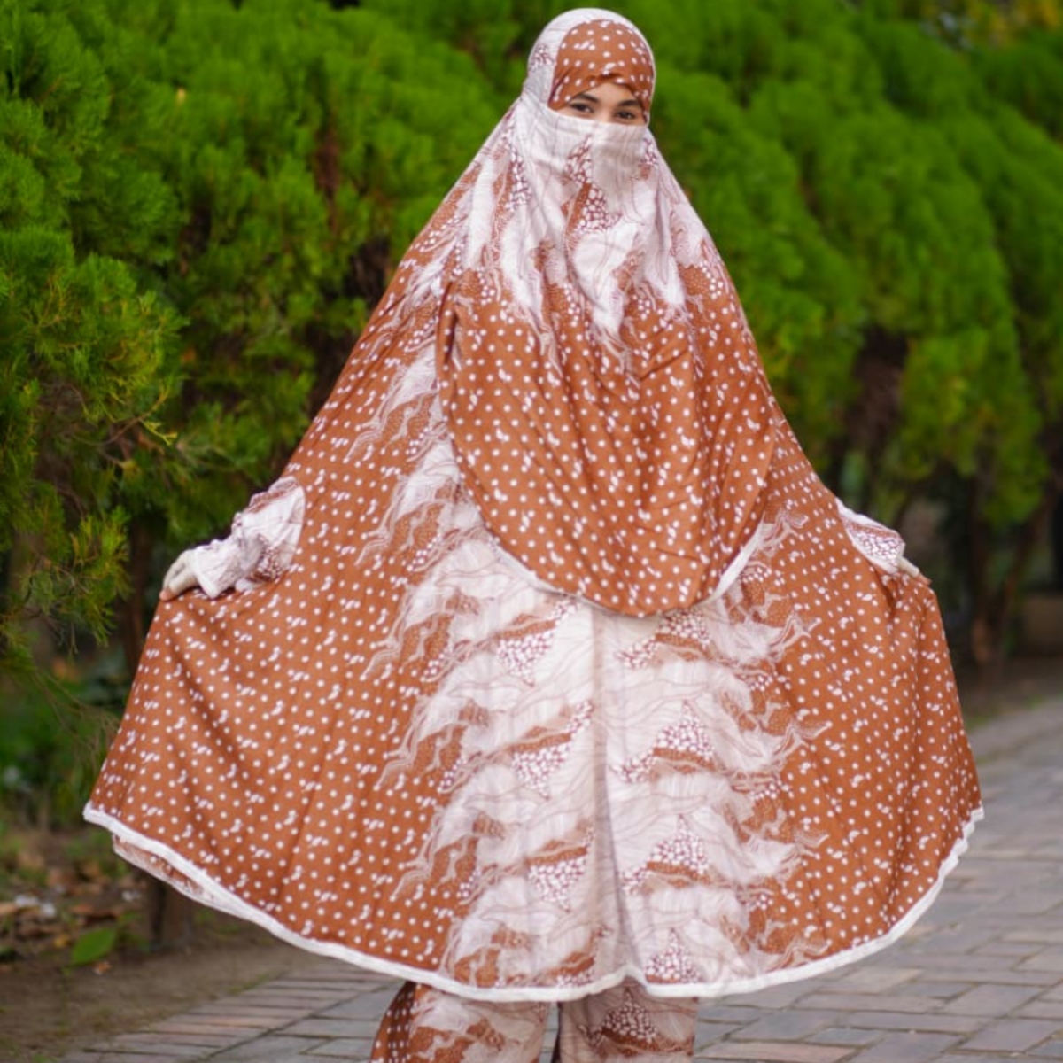 Elegant Palazzo long Khimar Set || 12657