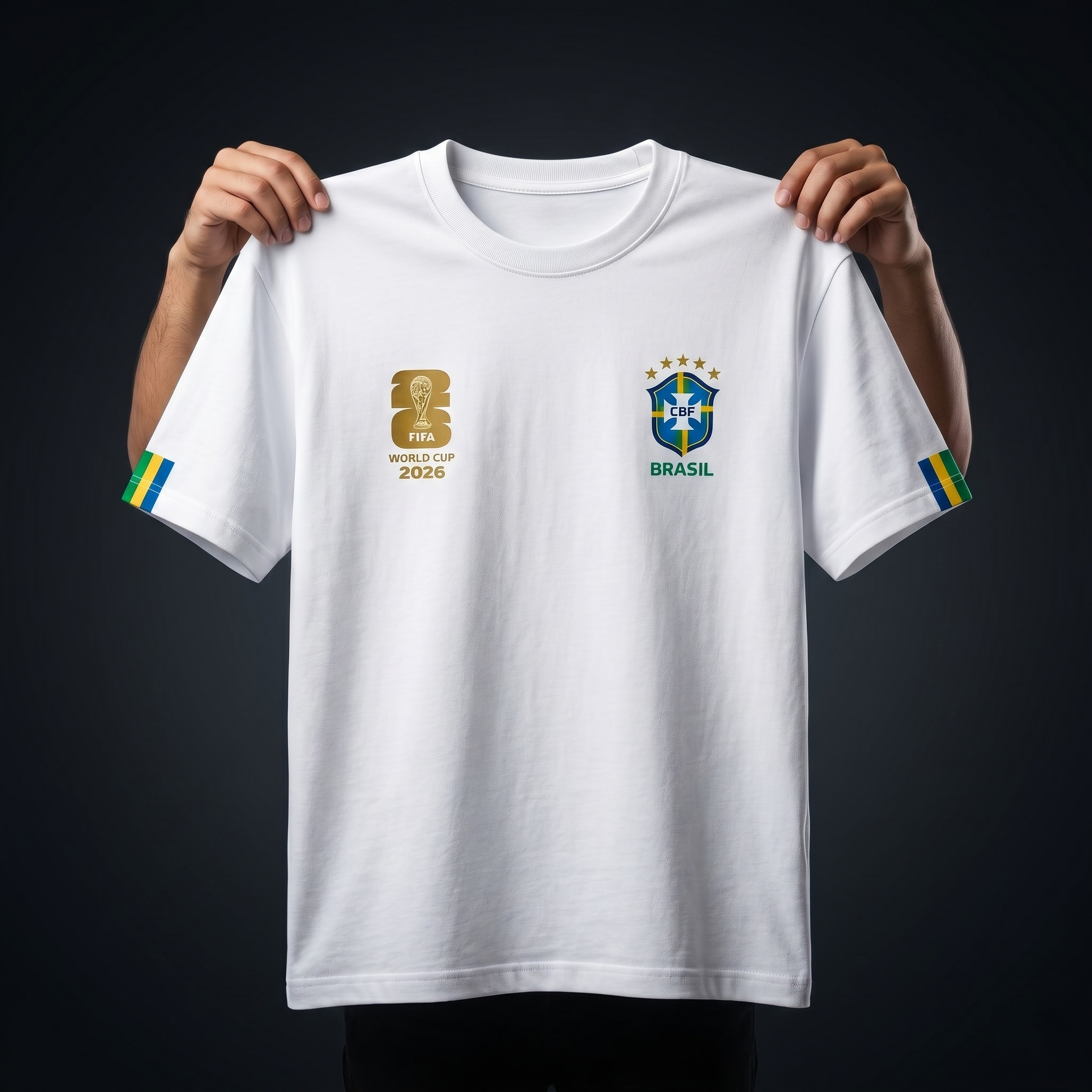 Premium Brazil Fan Edition Drop Shoulder White Color || 13086
